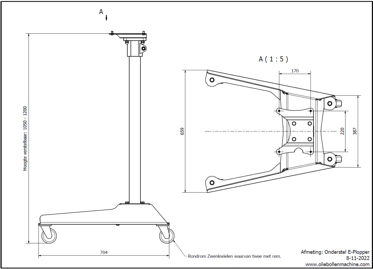 Onderstel – E-Plopper oliebollenmachine